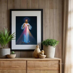 Divine Mercy Painting, Jesus of Nazareth Portrait, Holy Artwork ...