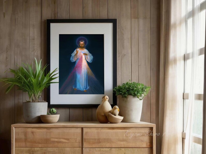 Divine Mercy Painting, Jesus of Nazareth Portrait, Holy Artwork ...