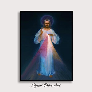 Divine Mercy Painting, Jesus of Nazareth Portrait, Holy Artwork ...