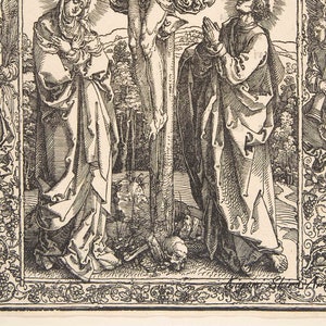 Famous Woodcut Art Christ on the Cross by Albrecht Durer, Jesus of Nazareth Crucifixion Old ...