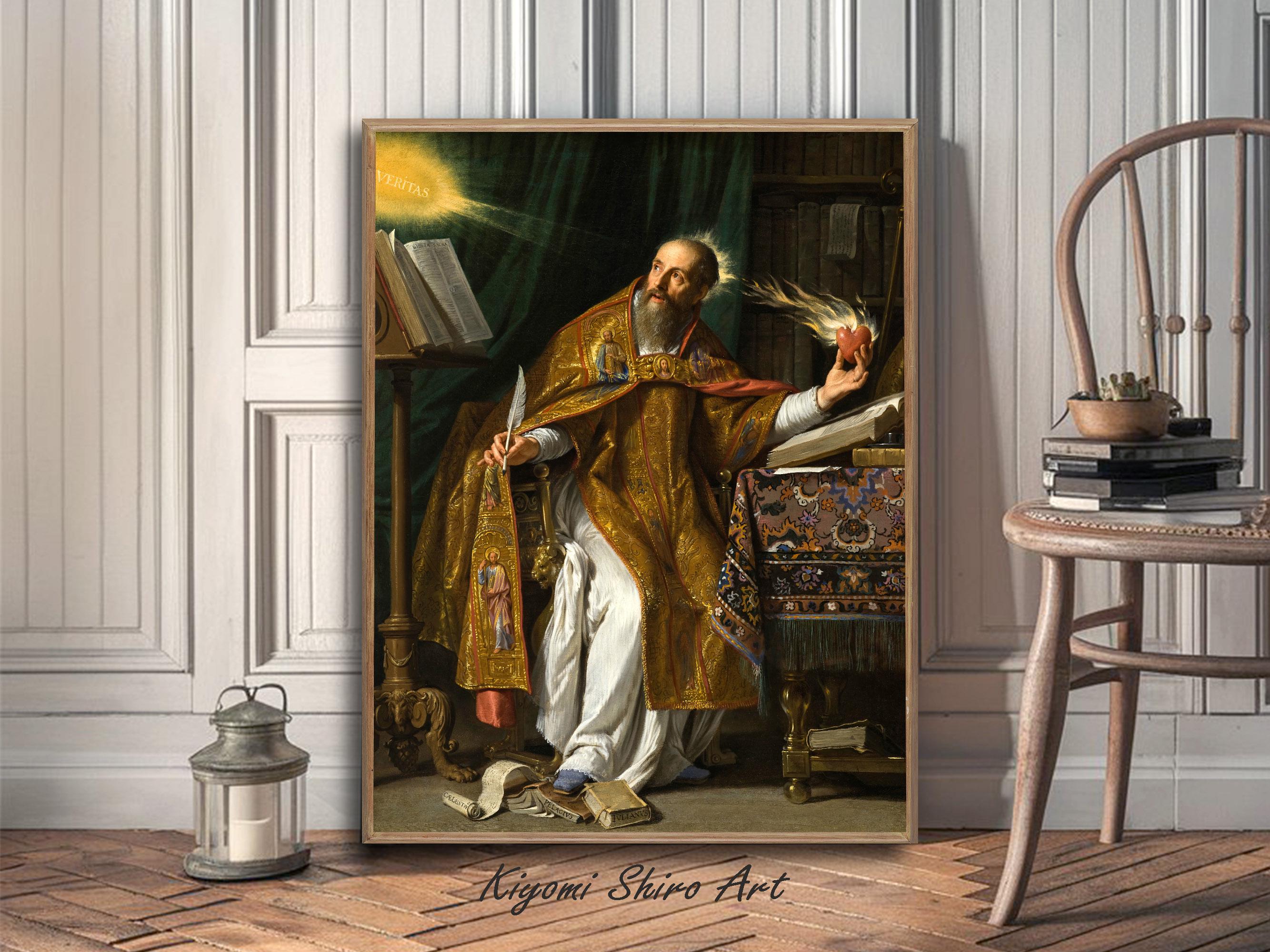 Saint Augustine of Hippo Famous Oil Painting by French Baroque Style ...