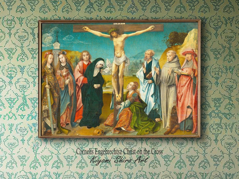 Christ on the Cross by Cornelis Engebrechtsz, Famous Old Master Painting the Crucifixion Jesus ...