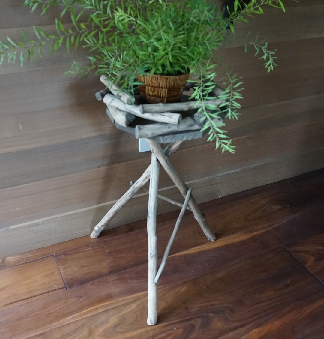 Adirondack Style Tripod Twig Plant Stand or Drink Table - Etsy
