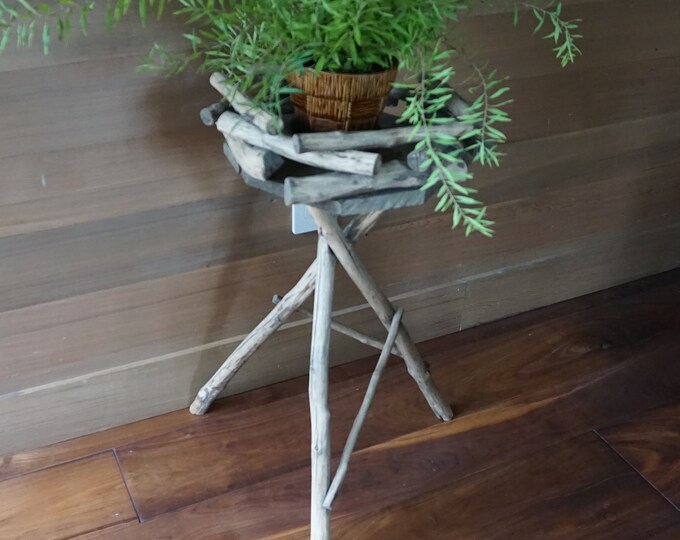 Adirondack Style Tripod Twig Plant Stand or Drink Table - Etsy