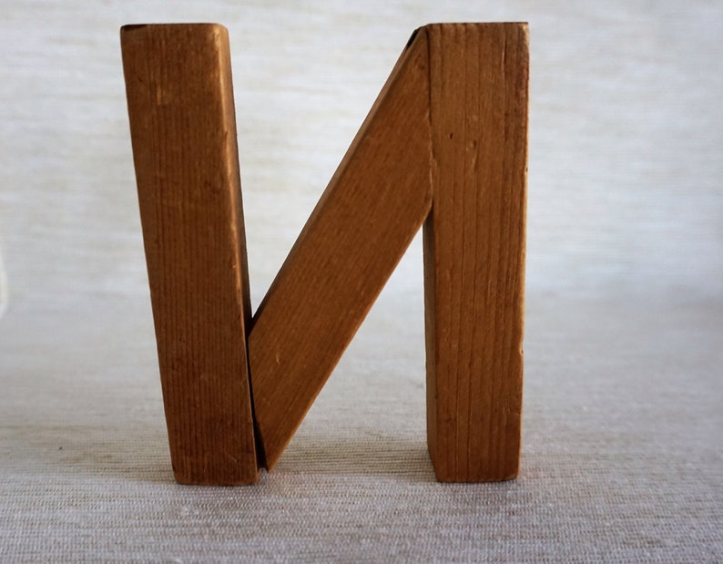 Vintage Block Letter n for Accent, Holiday Ornament or to Tag a Special ...