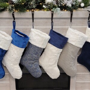 Blue Christmas Stockings, Navy Christmas Stockings, Ivory Christmas ...
