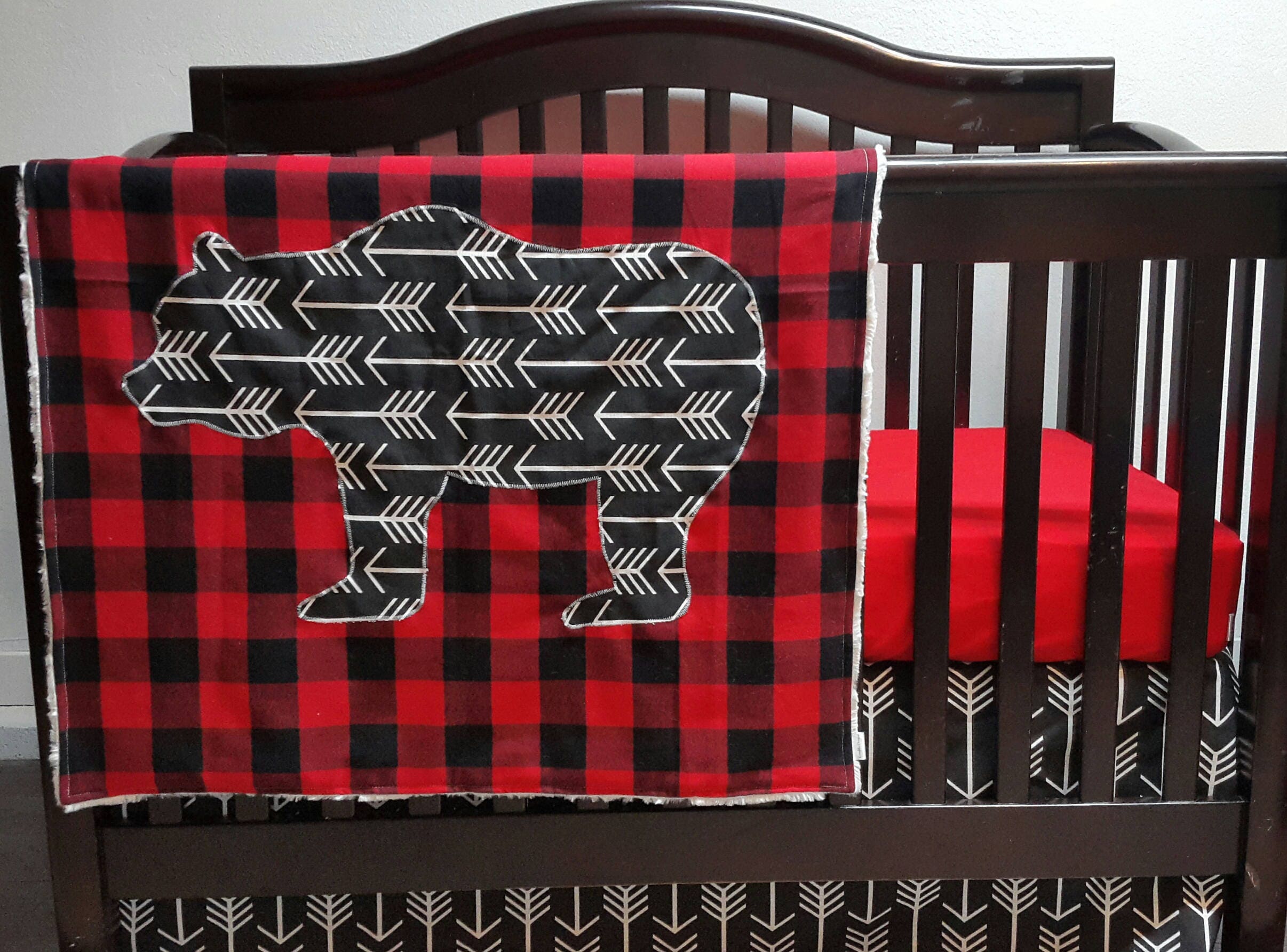 Red and Black Buffalo Check Baby Blanket/woodland Crib - Etsy
