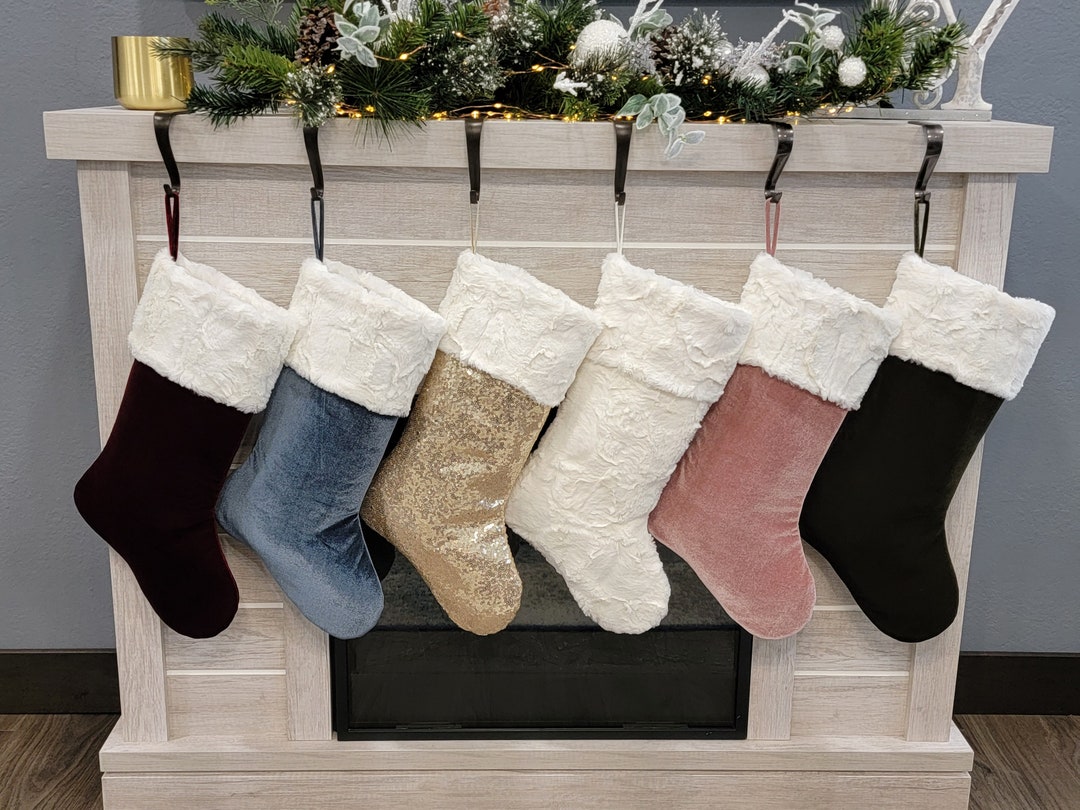Velvet Christmas Stockings,blue Stockings, Green Stockings, Burgundy ...