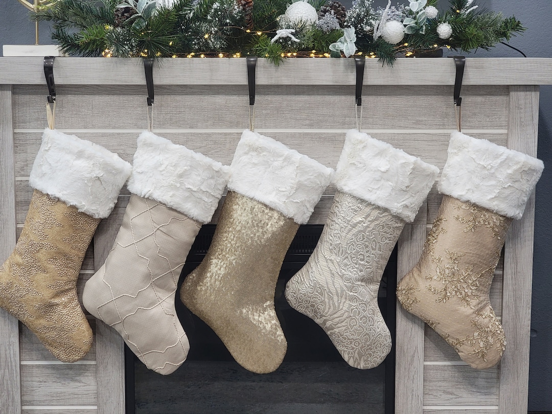 Gorgeous Christmas Stockings,hold and Ivory Christmas Stockings, Being Stockings, Light Gold ...