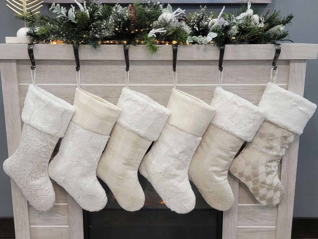Light Gold, Ivory,beige Christmas Stockings, Modern Christmas Stockings ...