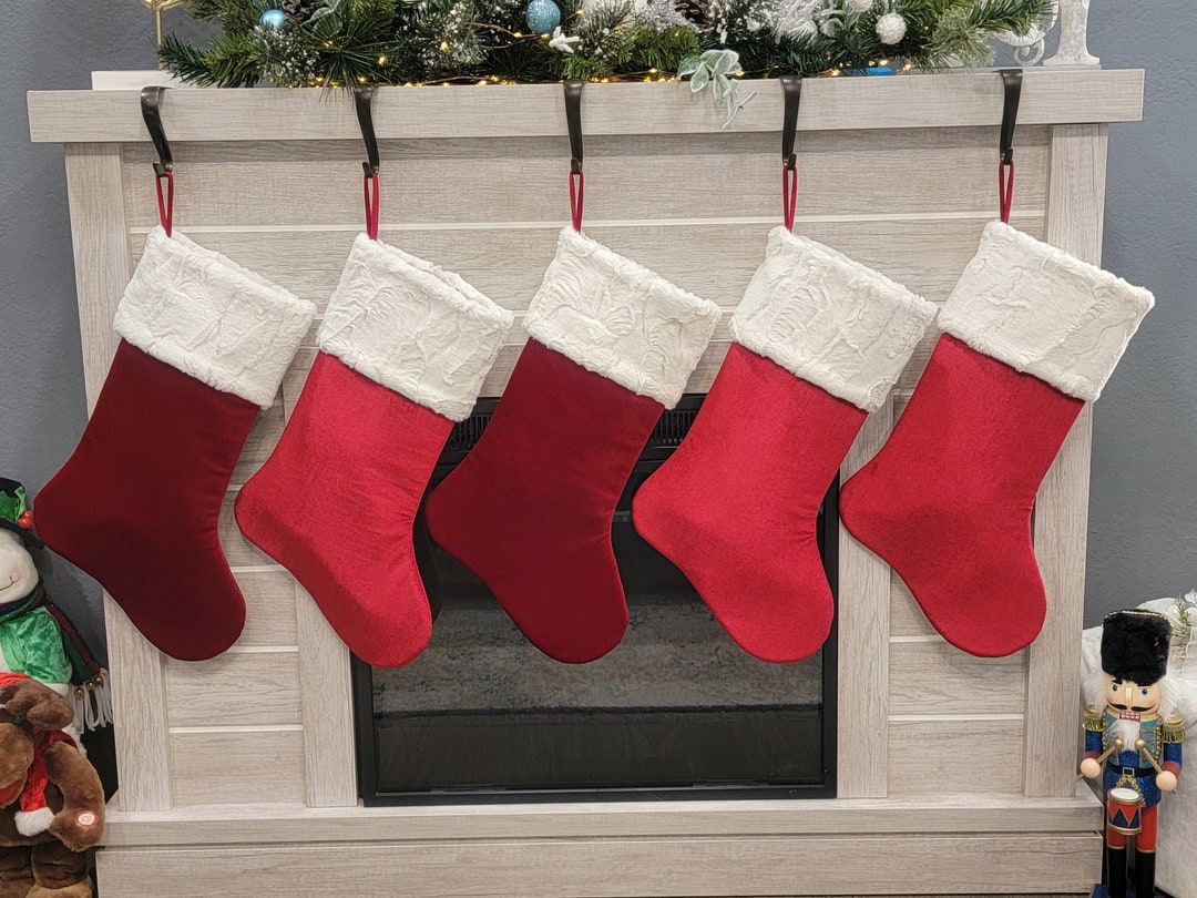 Red Velvet Christmas Stockings, Elegant Christmas, Traditional ...