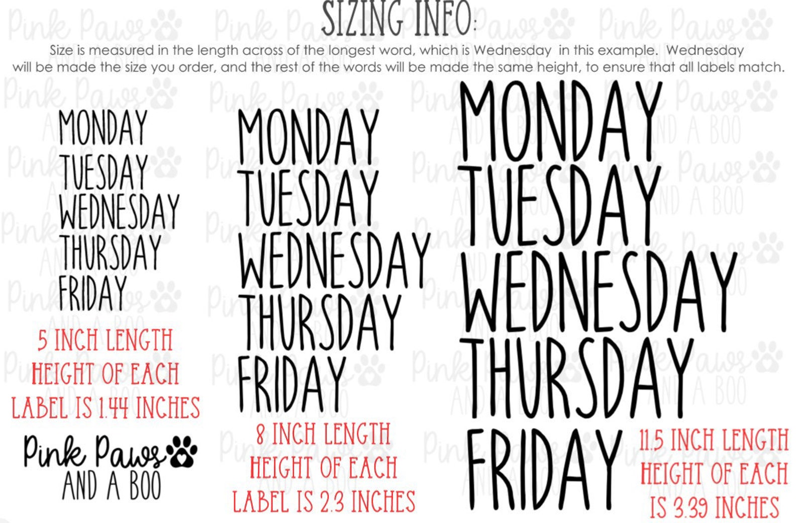 Set of 5 Classroom Labels Days of the Week Labels Dry Erase - Etsy