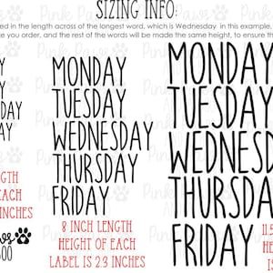 Set of 5 Classroom Labels, Days of the Week Labels, Dry Erase Board ...