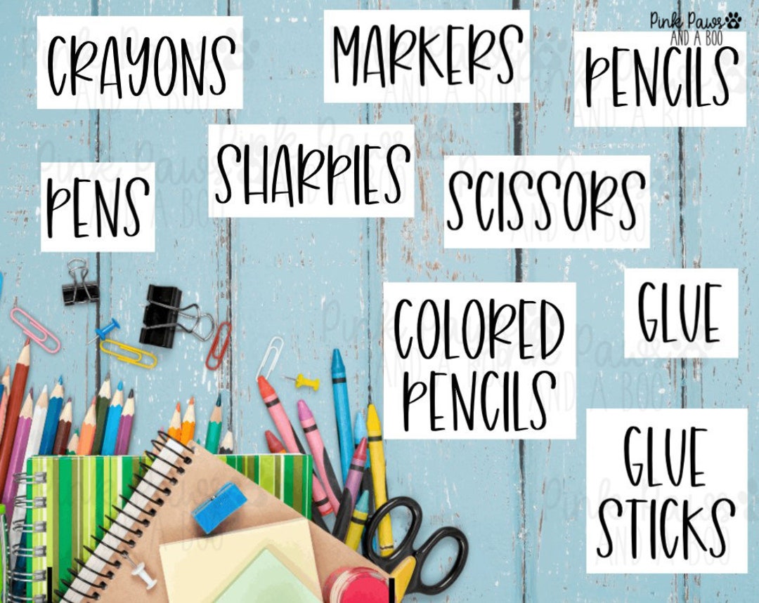 School Labels, Back to School, School Supply Labels, School Supplies ...