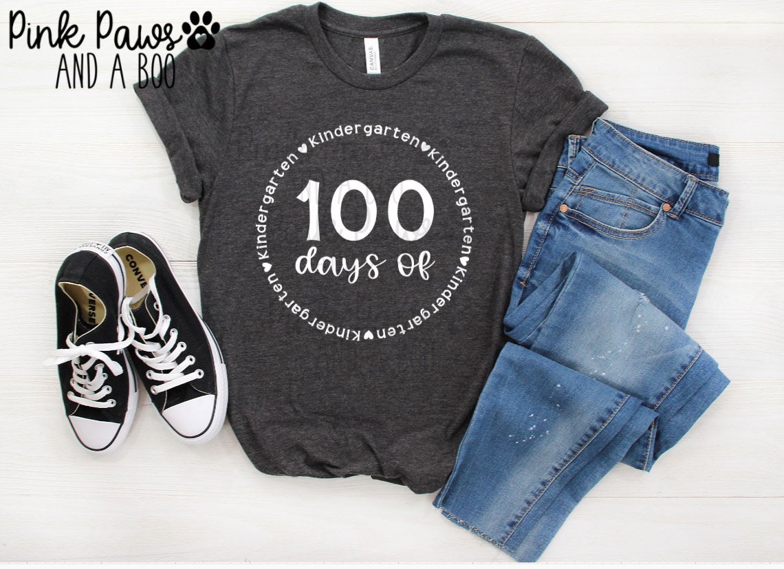 100 días de camisa de la escuela 100o día de kindergarten | Etsy