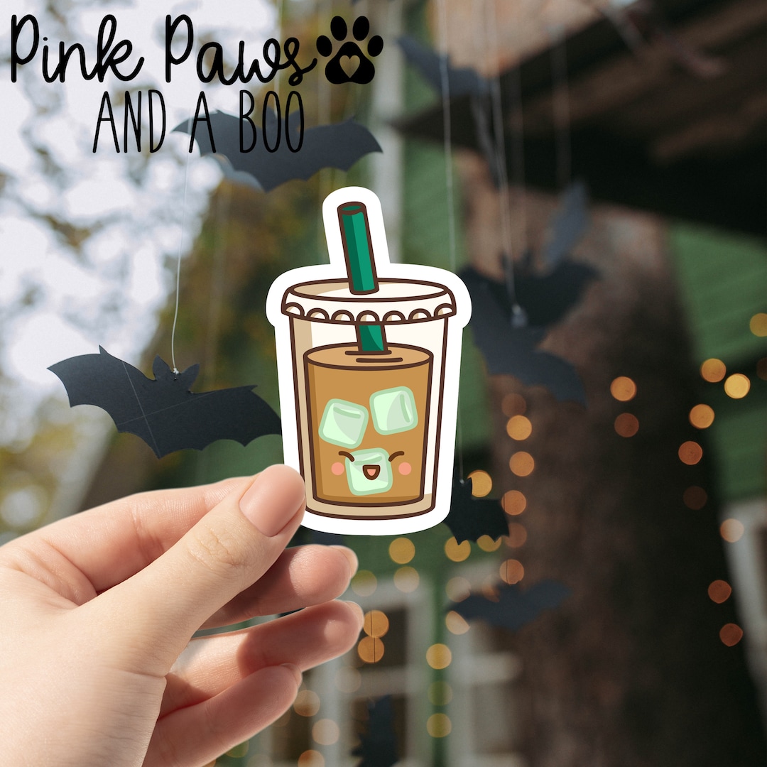 Cute Iced Coffee Sticker, Fall Sticker, Hot Chocolate Sticker, Cute ...