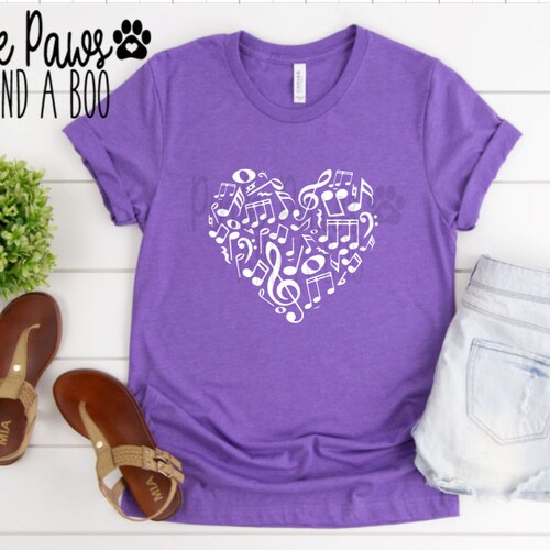 Music Shirt Musical Notes Shirt Orchestra Band Teacher - Etsy