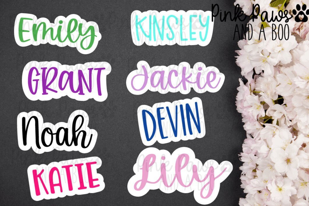 Personalized Name Decal Labels Vinyl Decal Name Stickers | Etsy