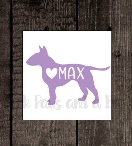 Bull Terrier Decal Bull Terrier Sticker Personalized Decal - Etsy