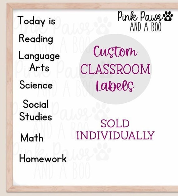 Classroom Labels White Board Labels Dry Erase Board Decals - Etsy