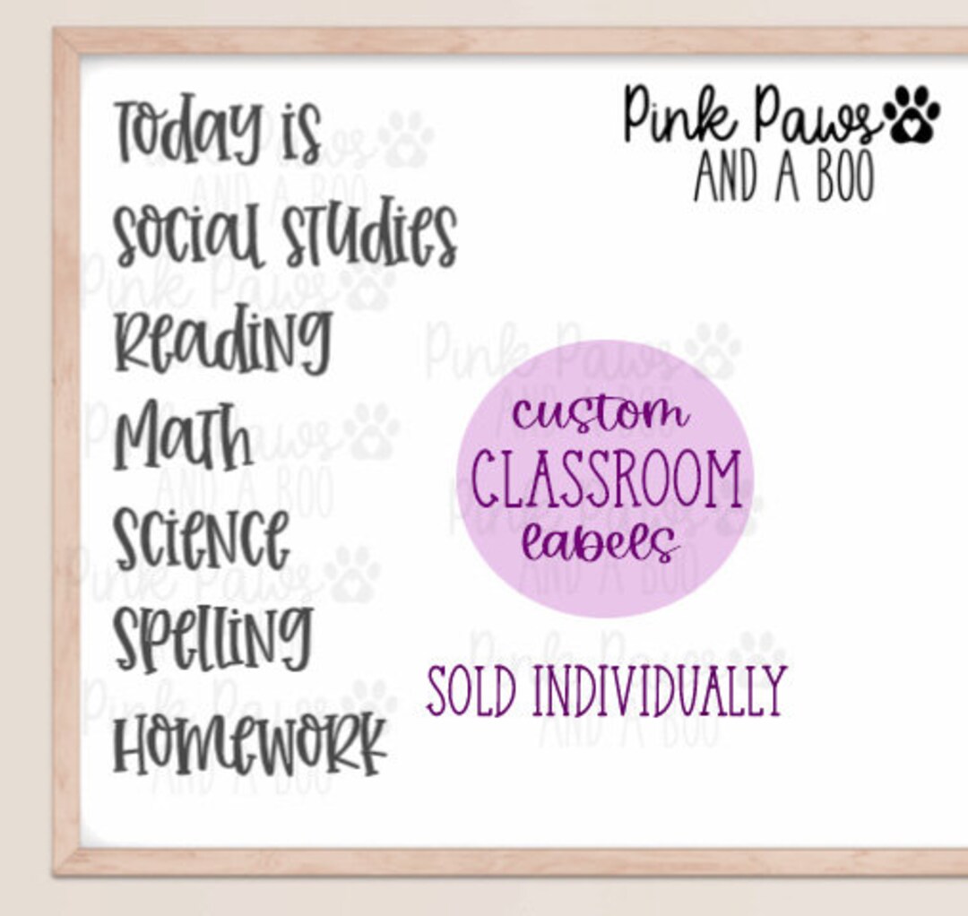 Classroom Labels, White Board Labels, Dry Erase Board Decals, Teacher ...