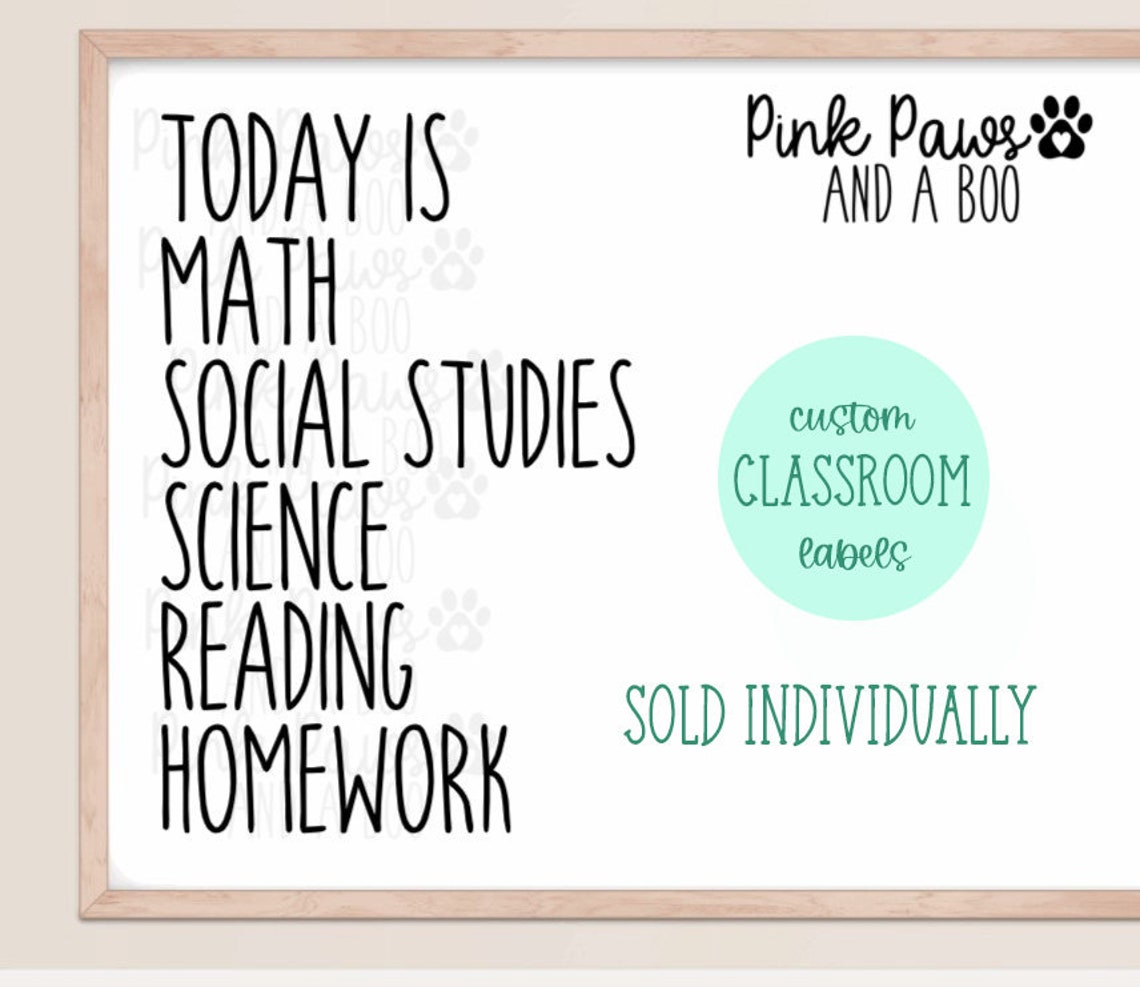 Classroom Labels White Board Labels Dry Erase Board Decals - Etsy