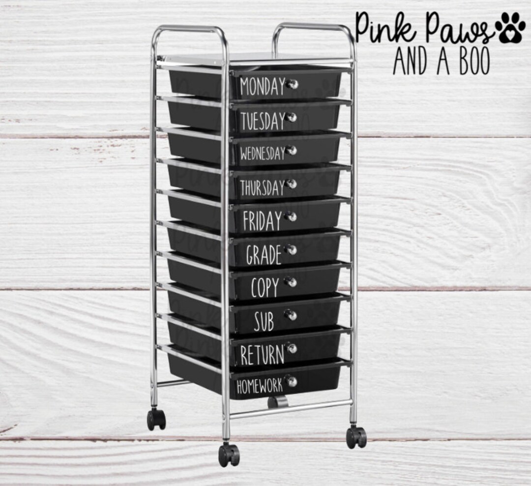 Classroom Labels, Rolling Cart Labels, Rainbow Cart Labels, Rolling ...