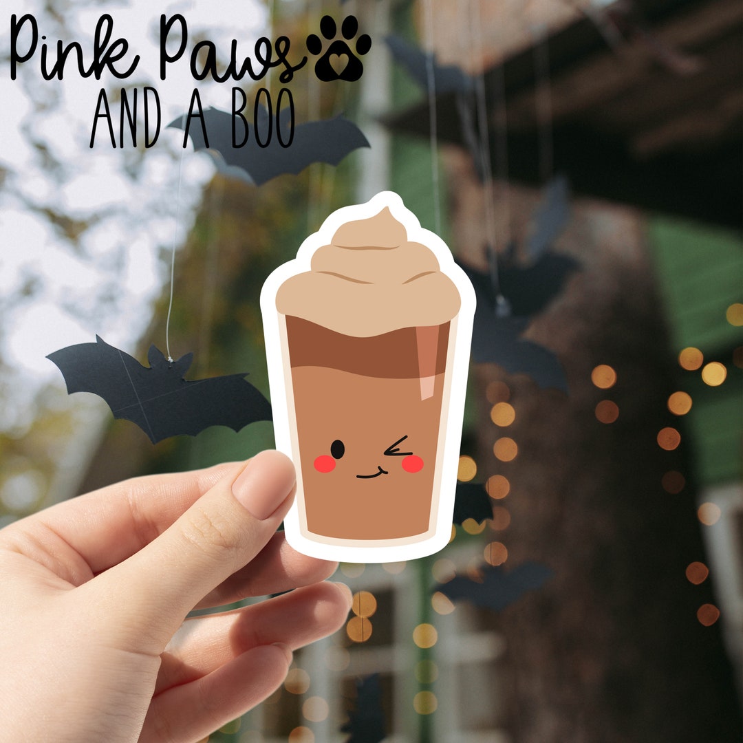 Cute Latte Coffee Sticker, Fall Sticker, Hot Chocolate Sticker, Cute ...