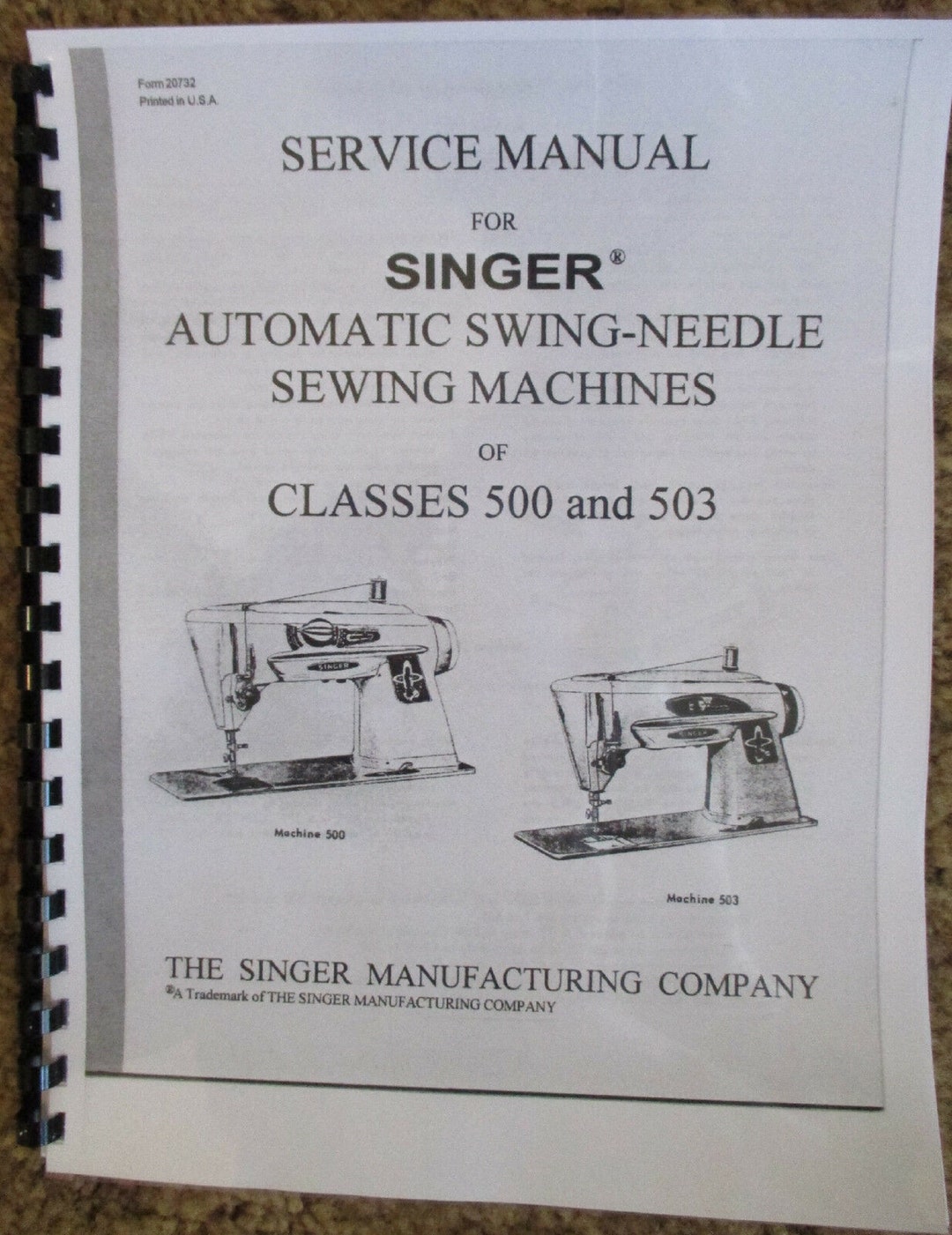 Singer Class 500 503 Sewing Machine Service Repair Adjusters Manual ...