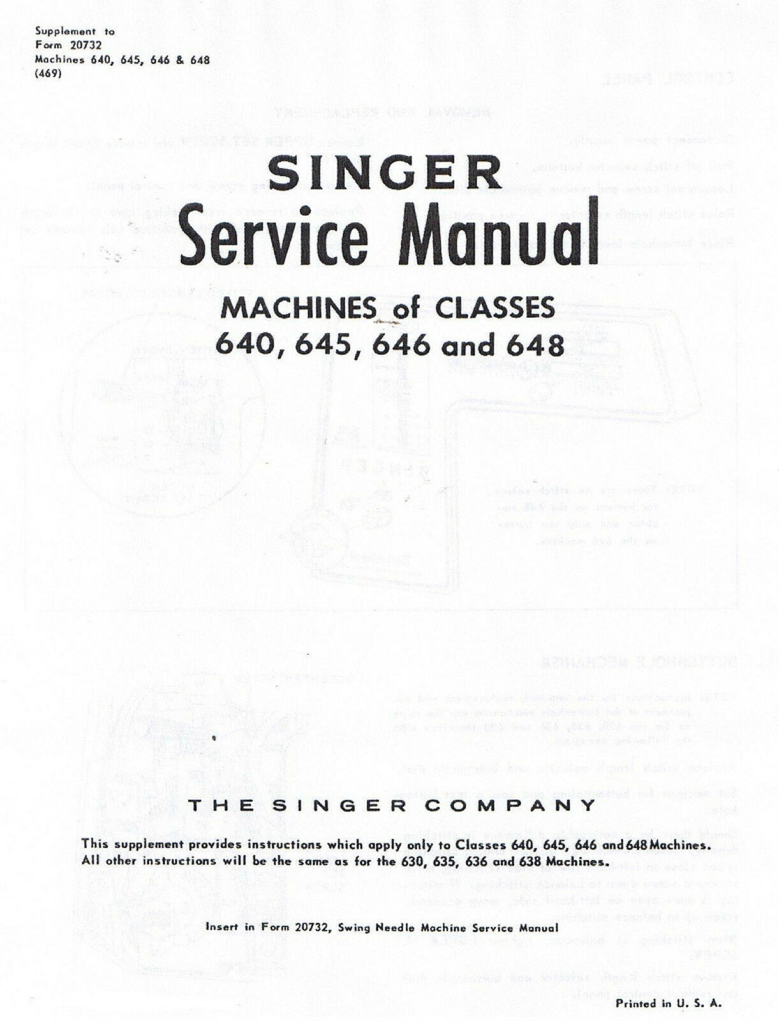 Digital Singer Sewing Machine Model 640 645 646 648 Service Repair ...