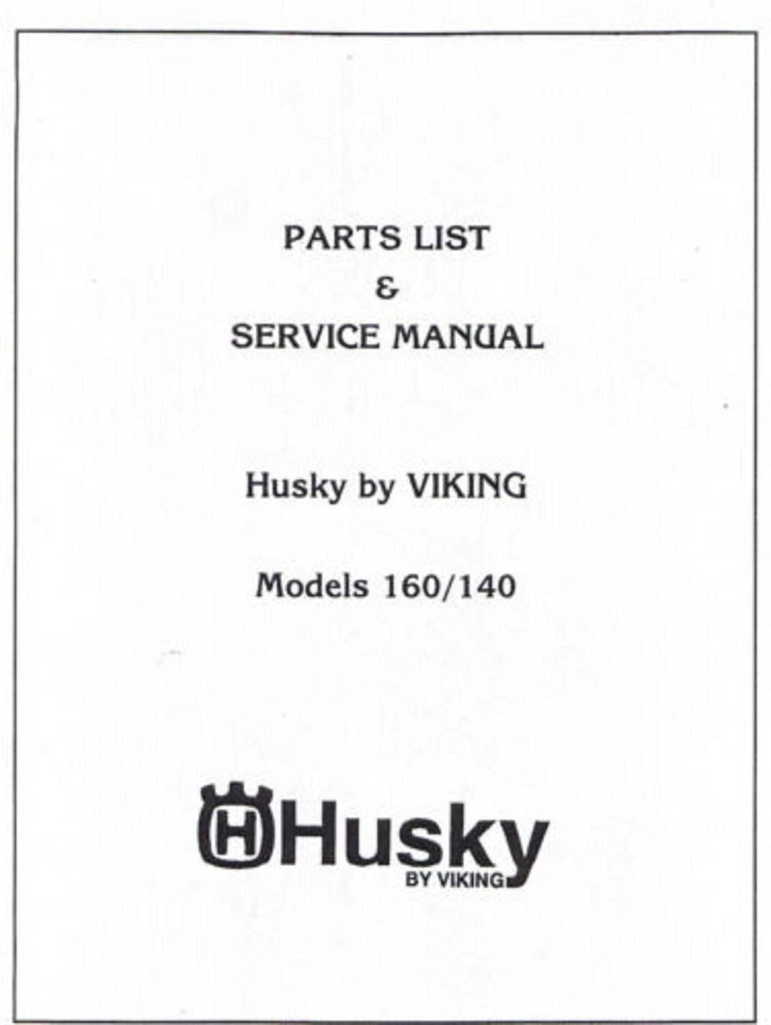Husqvarna Viking Husky 160 140 Sewing Machine Service Repair Manual ...