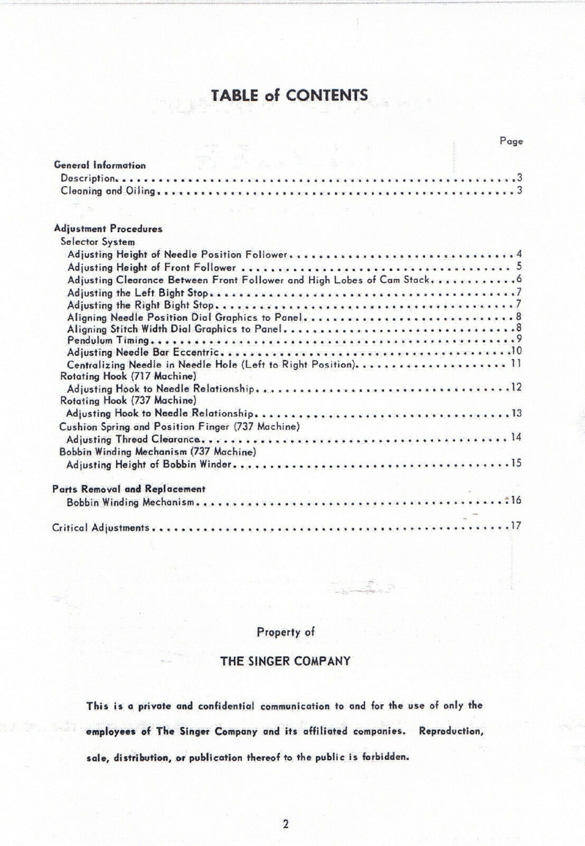 Singer Sewing Machine Classes 717 737 Adjusters Service Repair - Etsy