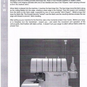 Imagine BLE1AT BLE1AT-2 Baby Lock Overlock Serger Machine User Guide ...