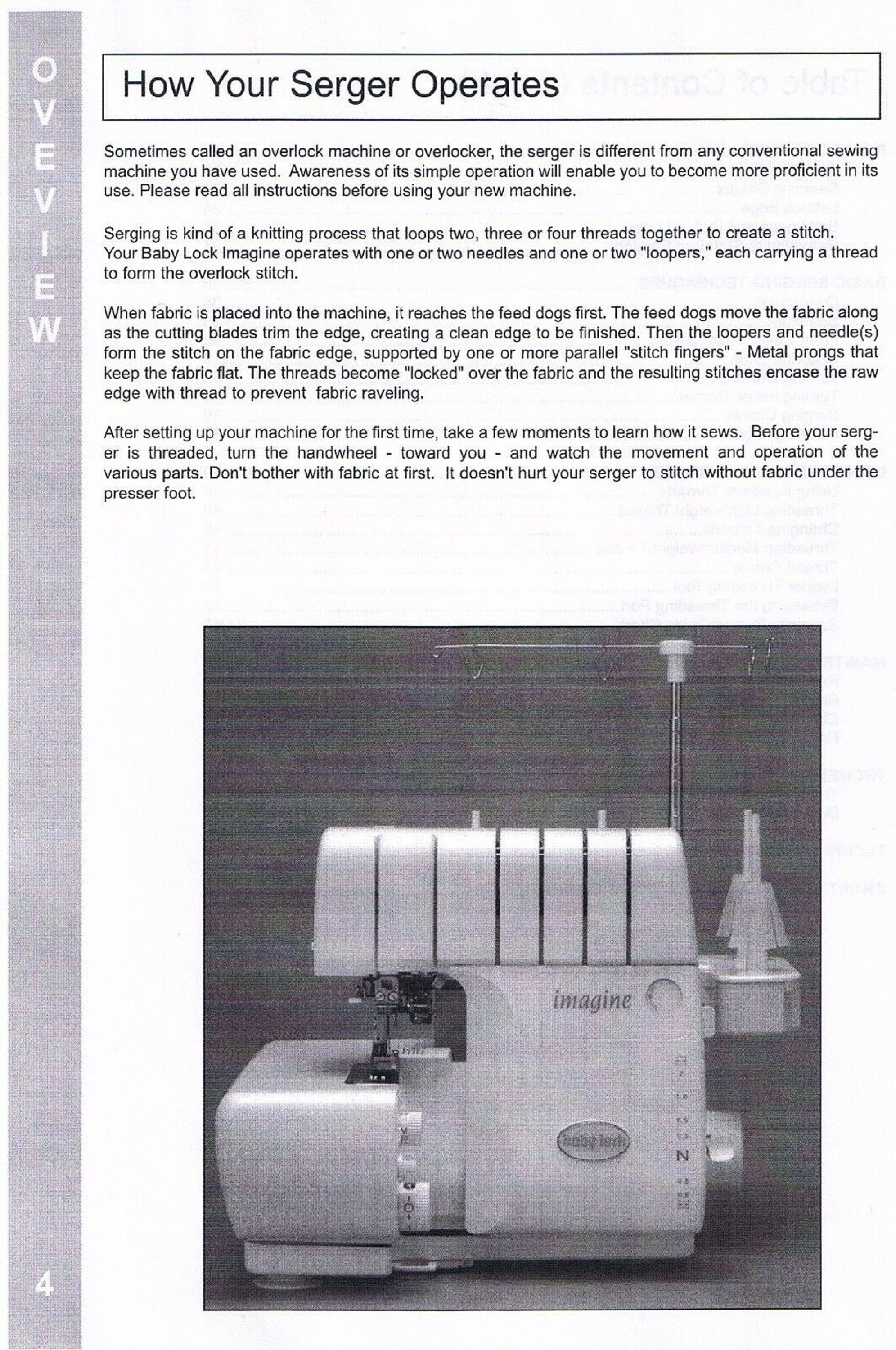 Imagine BLE1AT BLE1AT-2 Baby Lock Overlock Serger Machine User Guide ...
