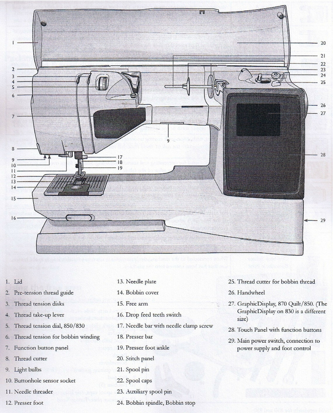 Husqvarna Viking Sapphire 830 850 870 Quilt Sewing Machine Users Guide