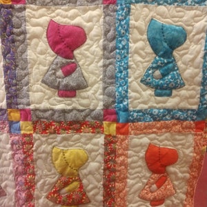 Sunbonnet Sue Dutch Girl Handmade Colorful Applique Baby Crib - Etsy