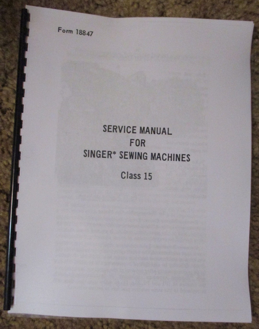 Singer Sewing Machine Class Model 15 Technician Service Adjusters ...