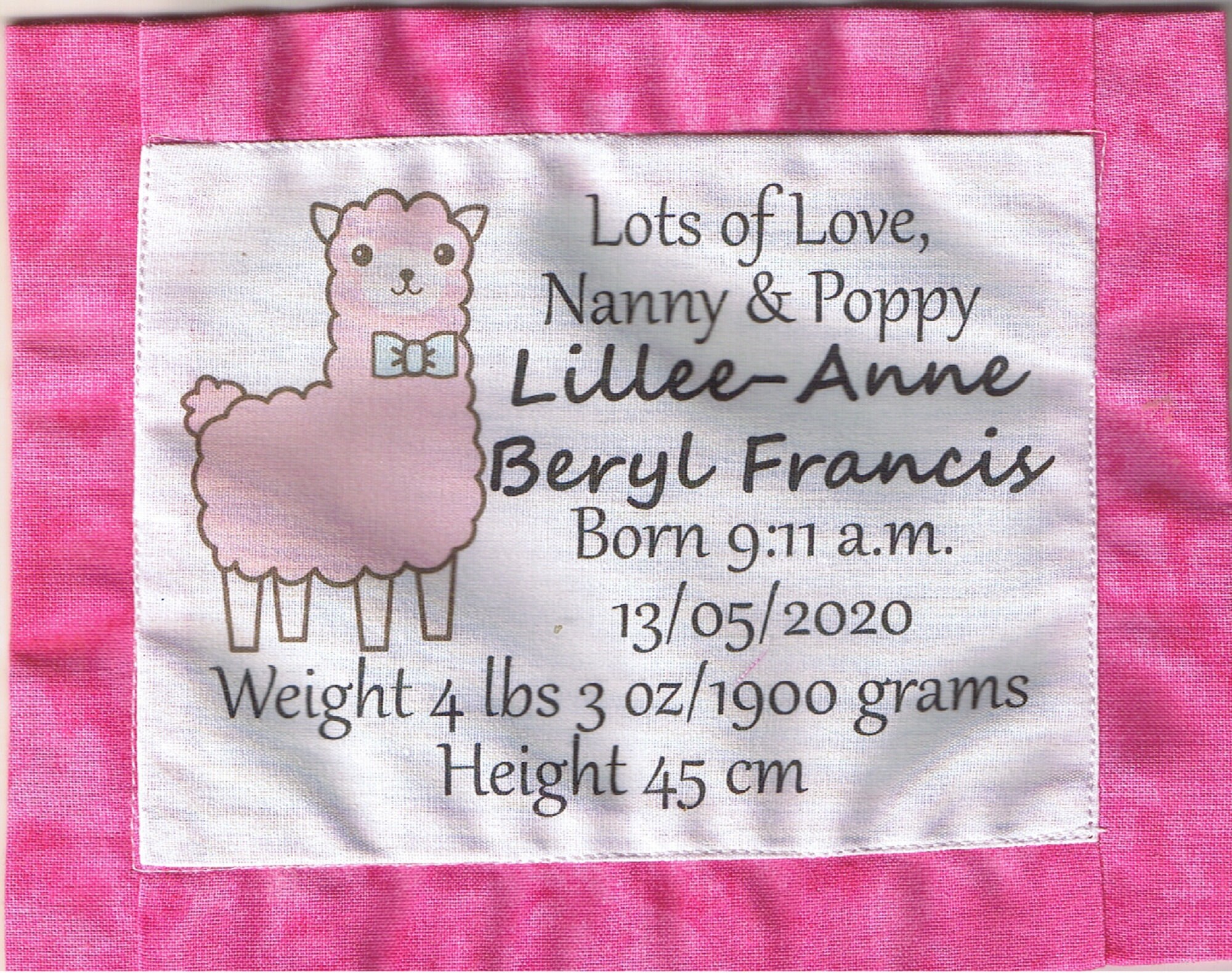 Custom Personalized Labels Printed Fabric Quilt Label Sew on Blanket ...