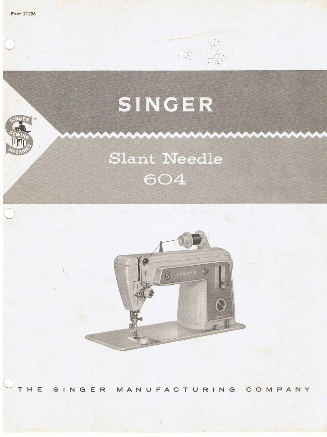 Singer Slant Needle 604 Sewing Machine Model Users Guide Owners ...