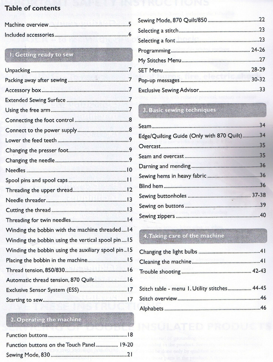 Husqvarna Viking Sapphire 830 850 870 Quilt Sewing Machine Users Guide