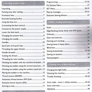 Husqvarna Viking Sapphire 830 850 870 Quilt Sewing Machine Users Guide