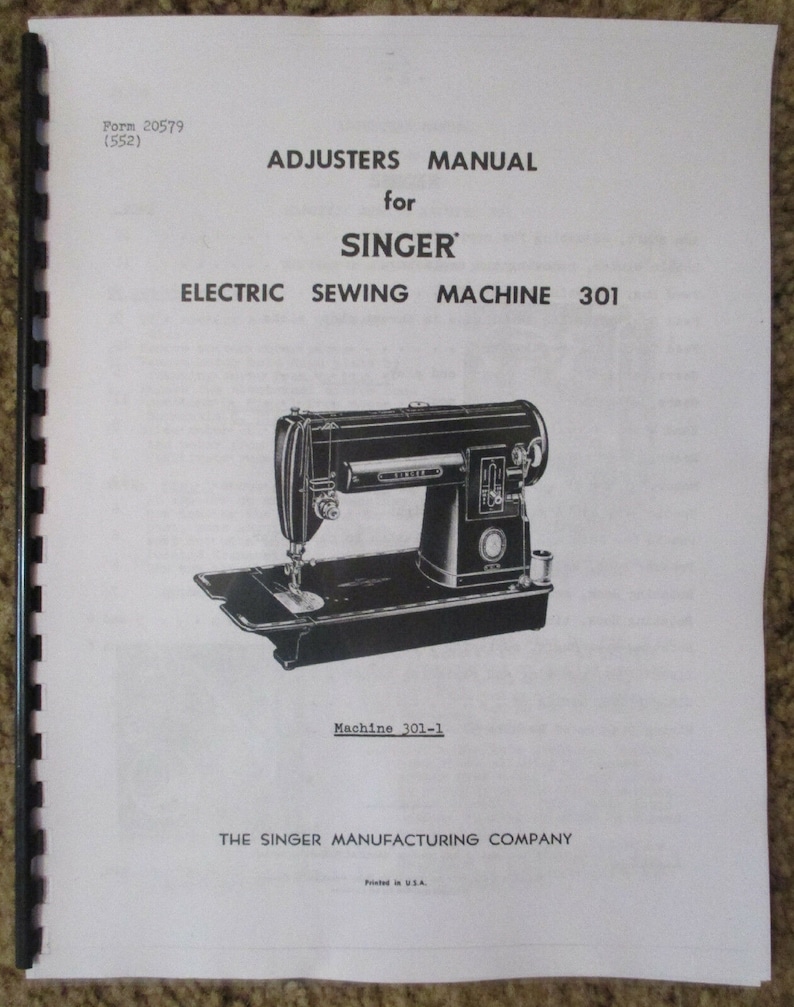 Digital PDF Singer Class 301 301-1 Sewing Machine Service Repair Manual ...