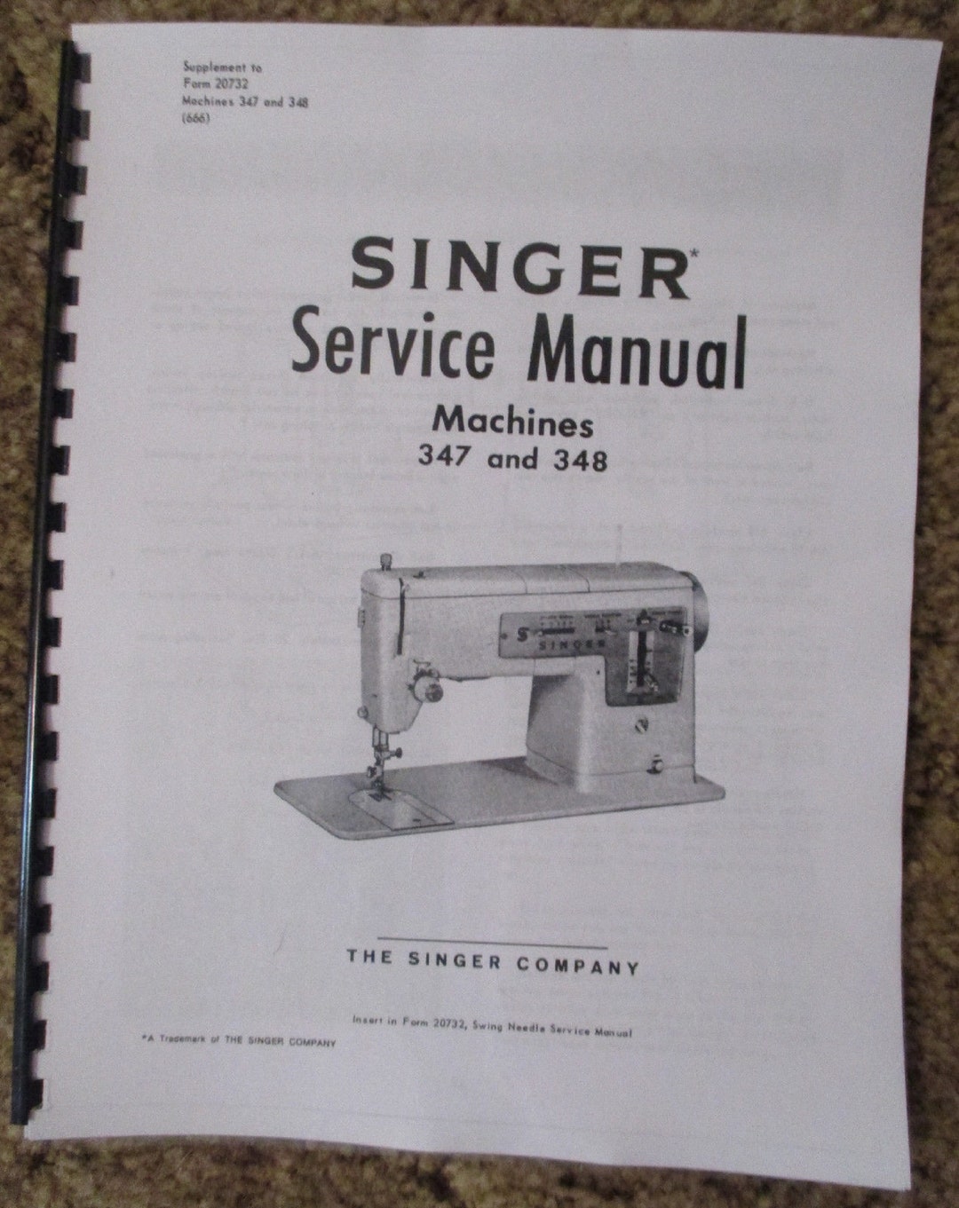 Digital PDF Singer Model 347 348 Sewing Machine Service Repair ...