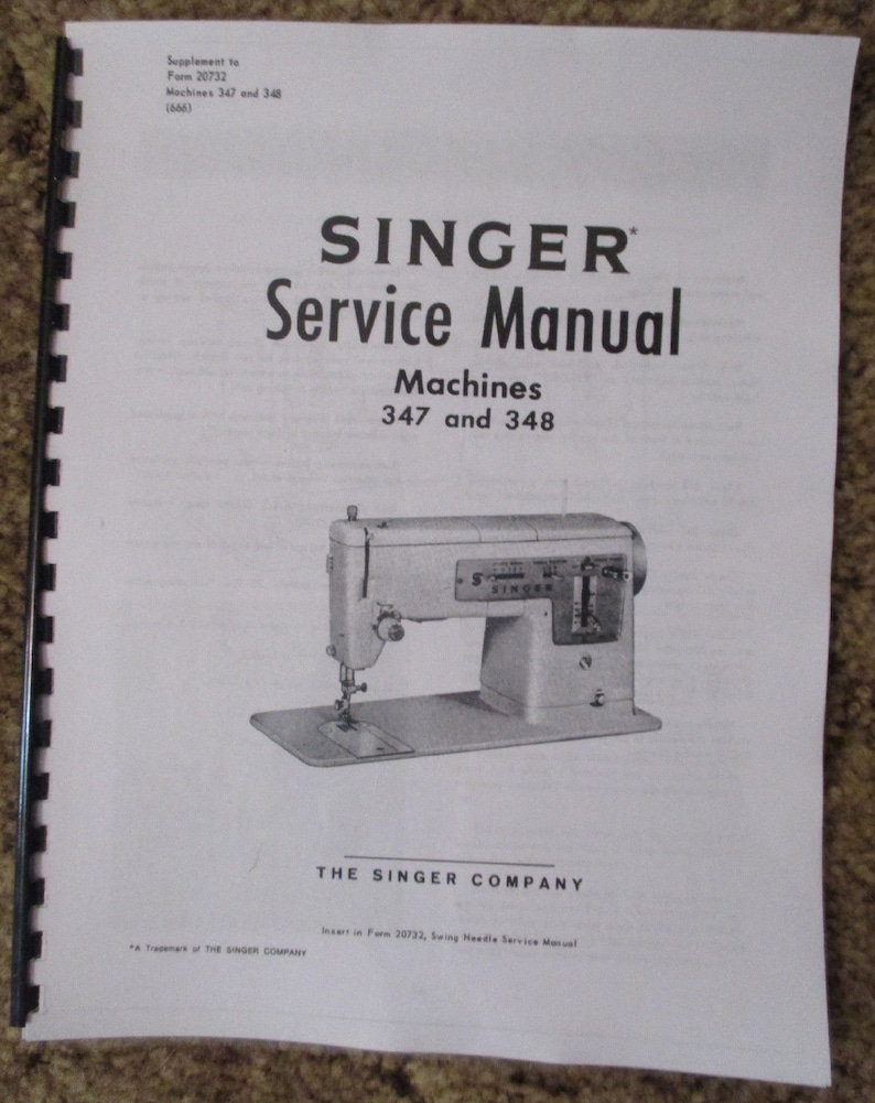 Digital PDF Singer Model 347 348 Sewing Machine Service Repair ...