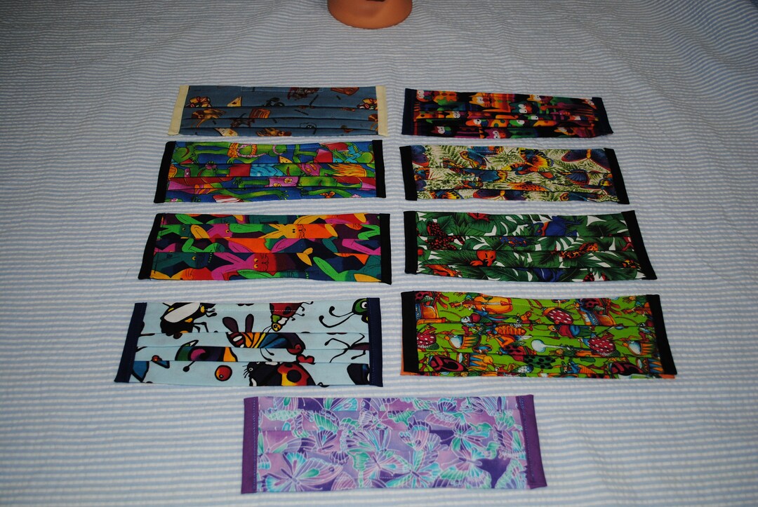 Face Masks W/nose Wire Filter Pocket . Two Layer Fabric - Etsy