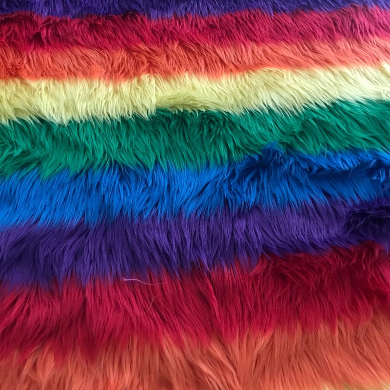 Rainbow Faux Fur - Etsy