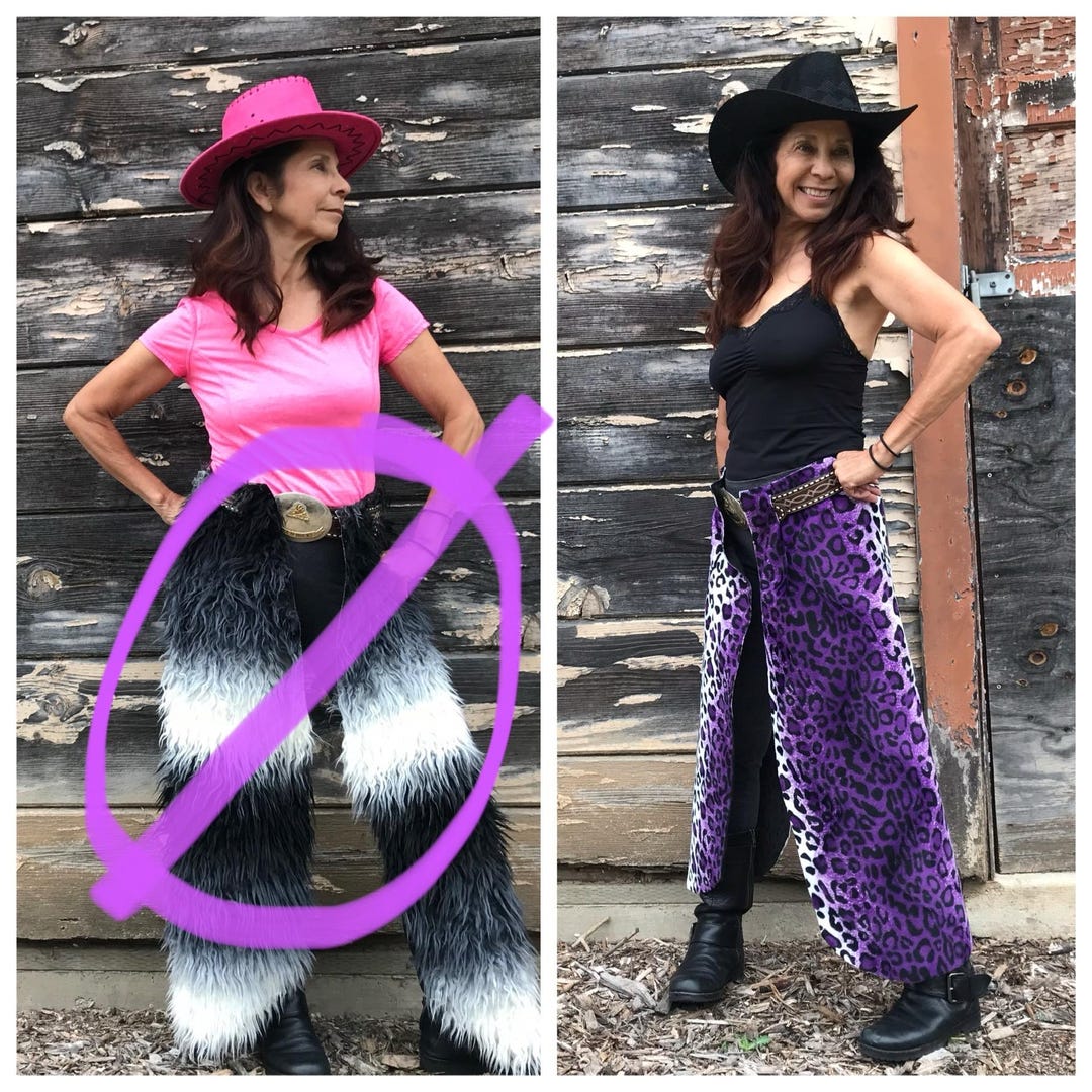 Purple Leopard - Faux Fur Cowboy Chaps – Stand Out in Style - Etsy