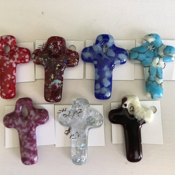 Glass Cross Pendant - Etsy