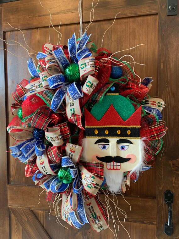 Nutcracker Wreath Wreath With Nutcracker Christmas Wreath | Etsy