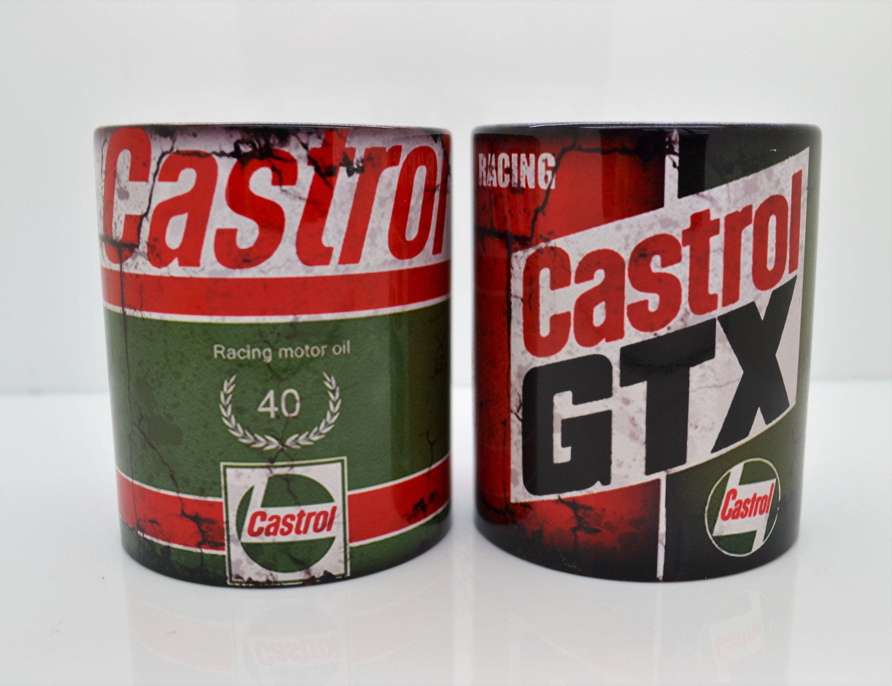 Set of two Castrol Mugs R40 & GTX inspired oil can Gift Mugs | Etsy